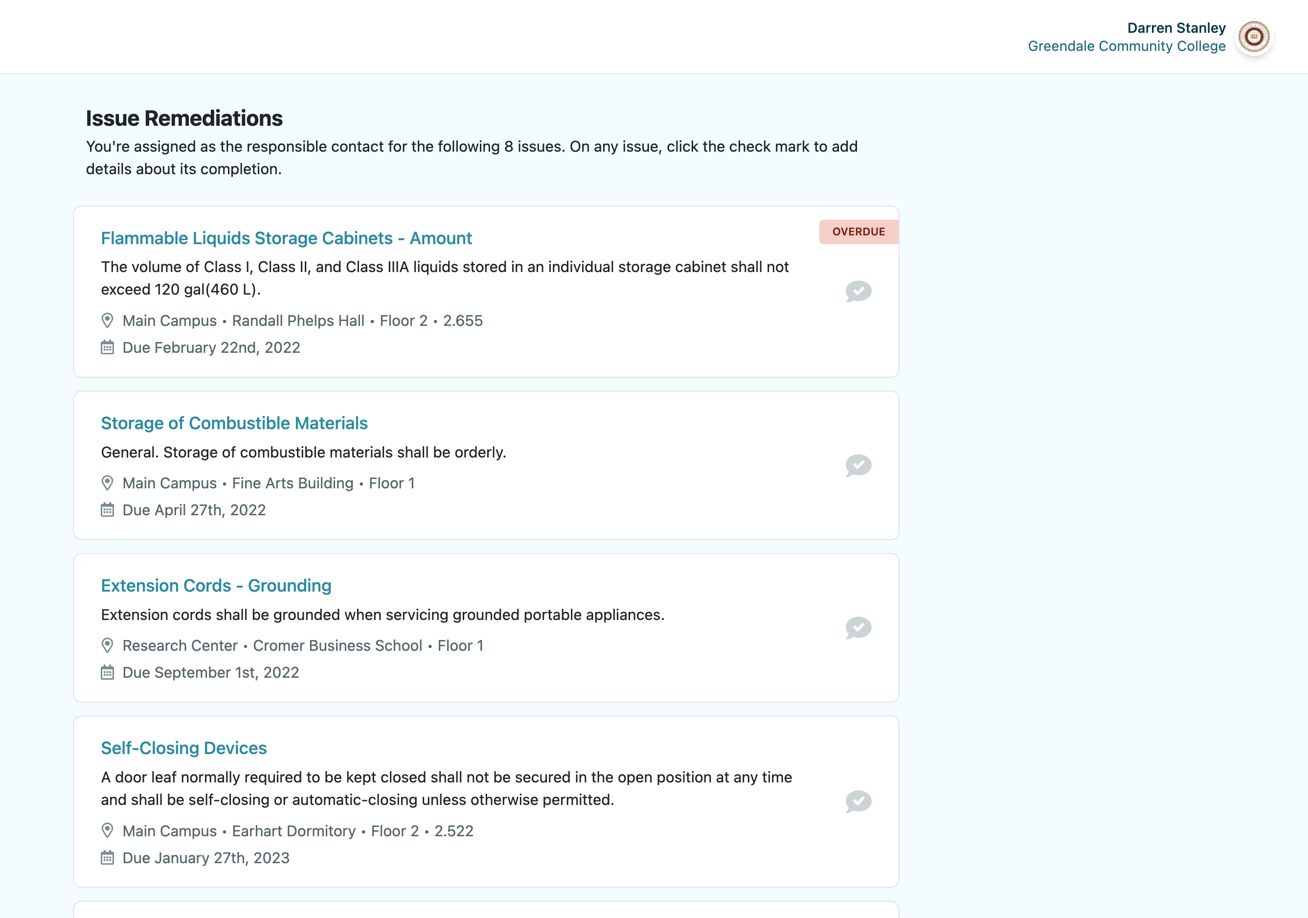 Issue Logging & Remediation - CampusOptics