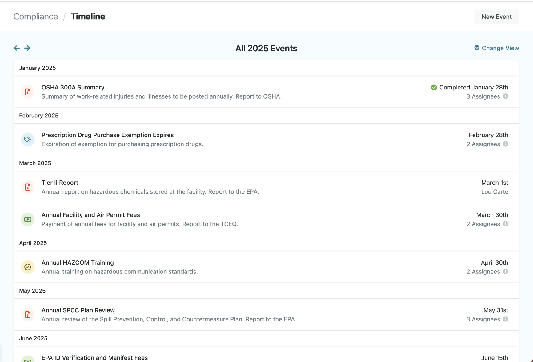 Compliance Calendar - CampusOptics